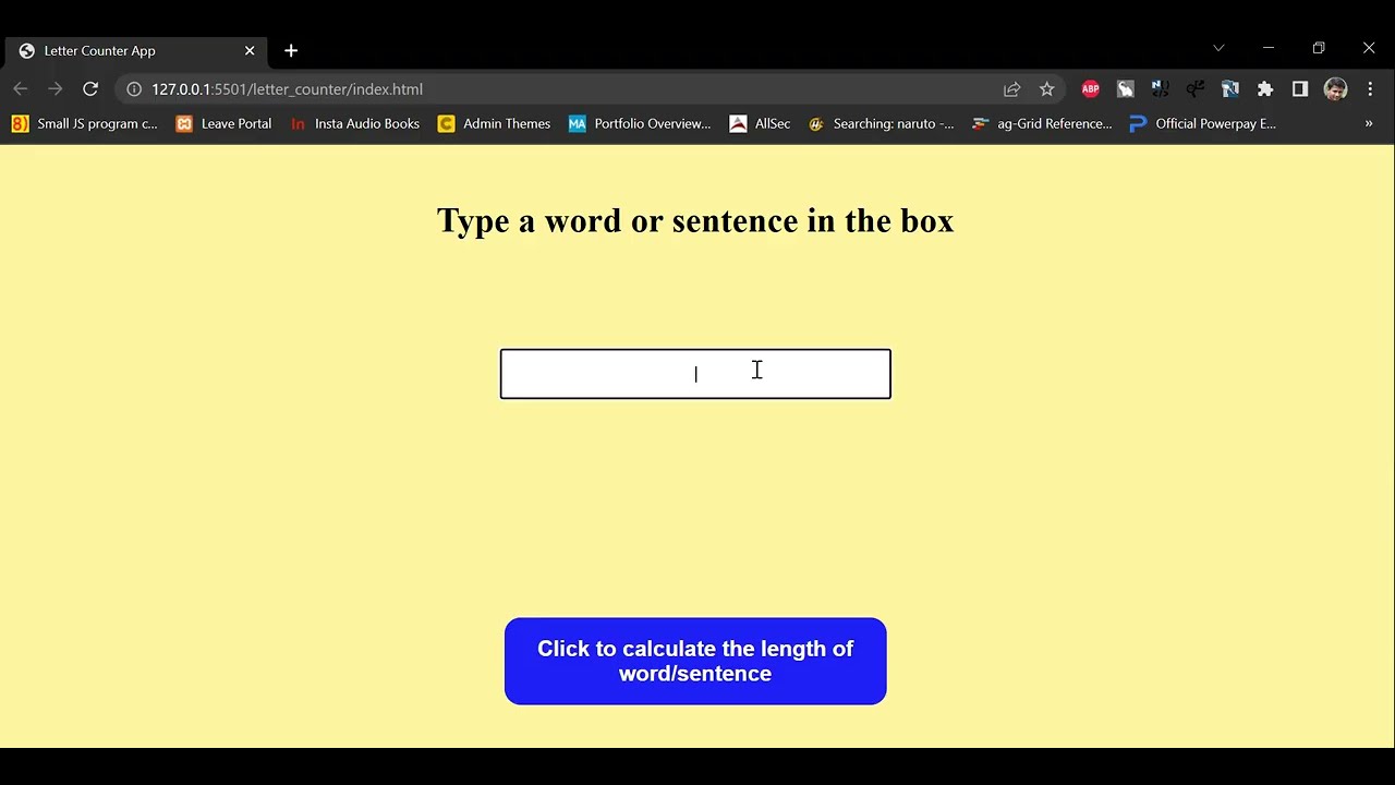Word Counter | JavaScript Project #2