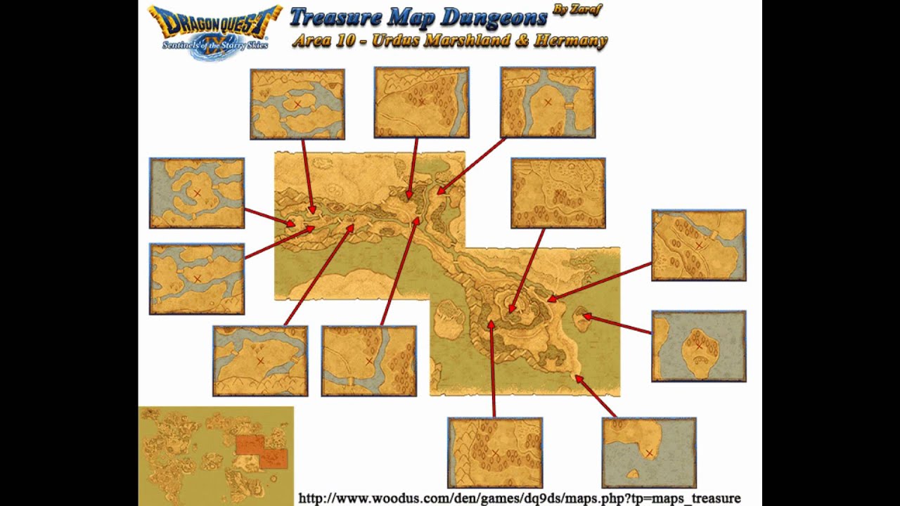 dragon quest IX Treasure map locations HD