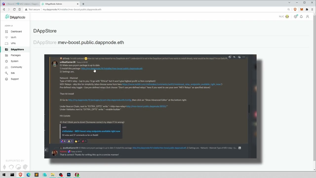 I show you how to set up MEV boost in DappNode - How-To - DAppNode