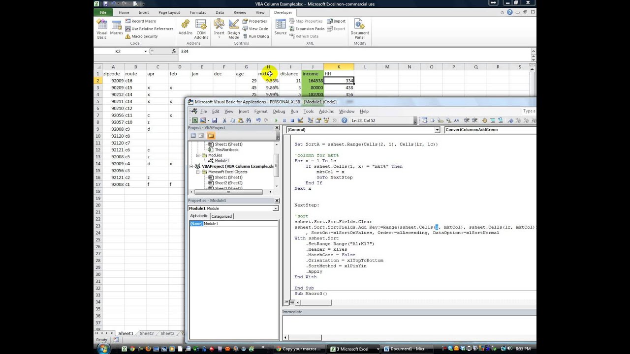 Excel VBA Tips n Tricks 32. Different Columns Every Day - Sort, Change Headers and Color Dynamically