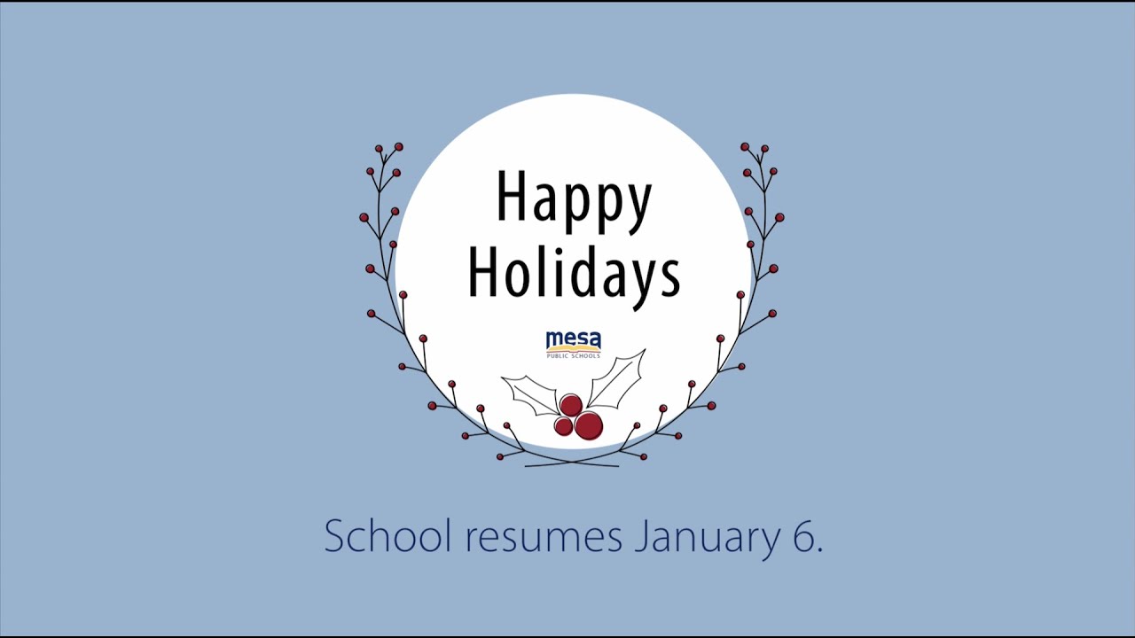 A Message from the Superintendent: Happy Holidays