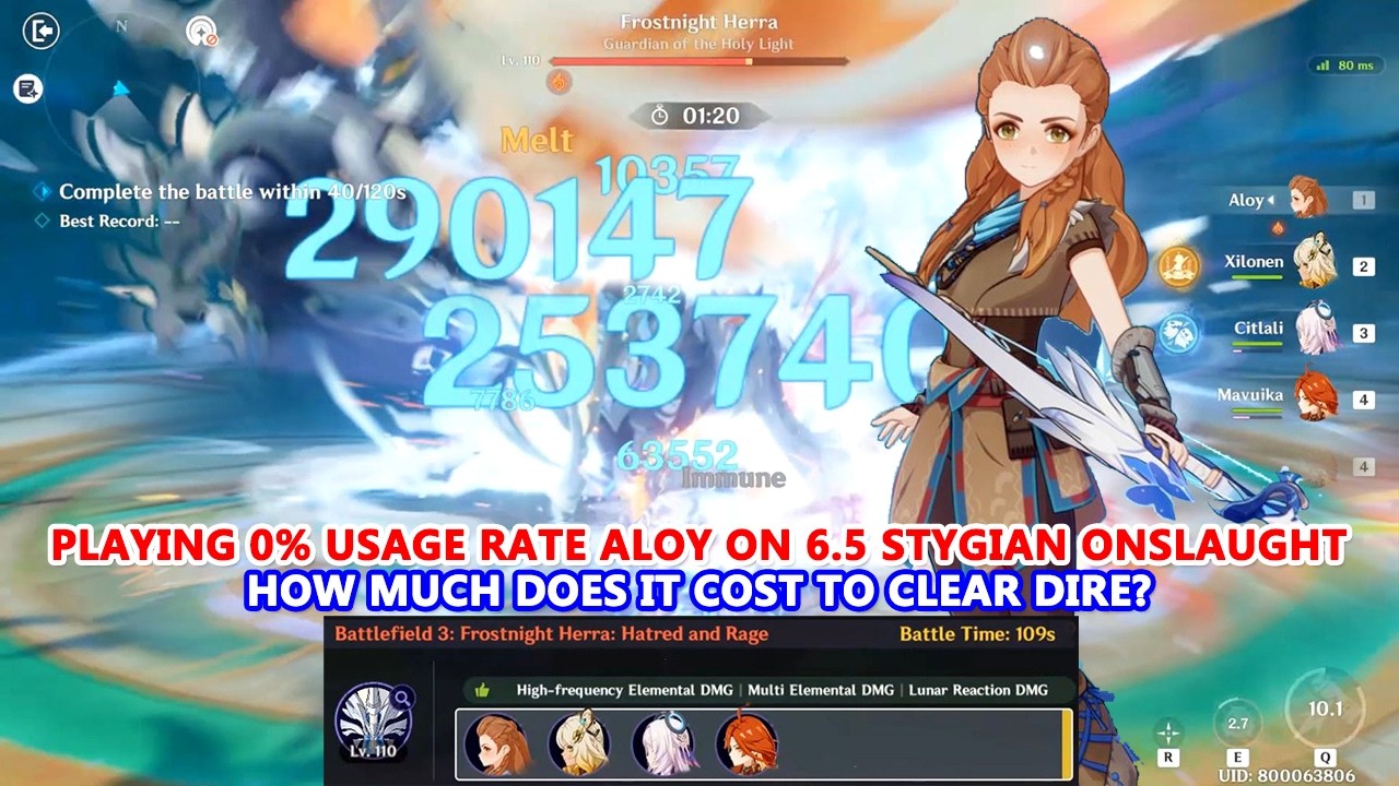 Playing 0% Usage Rate Aloy on 6.5 Stygian Onslaught | How Much does it Cost to Clear Dire?