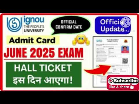 IGNOU June 2025 Hall Ticket Update | IGNOU Admit Card Download 2025 | Ignou Exam Hall Ticket 2025