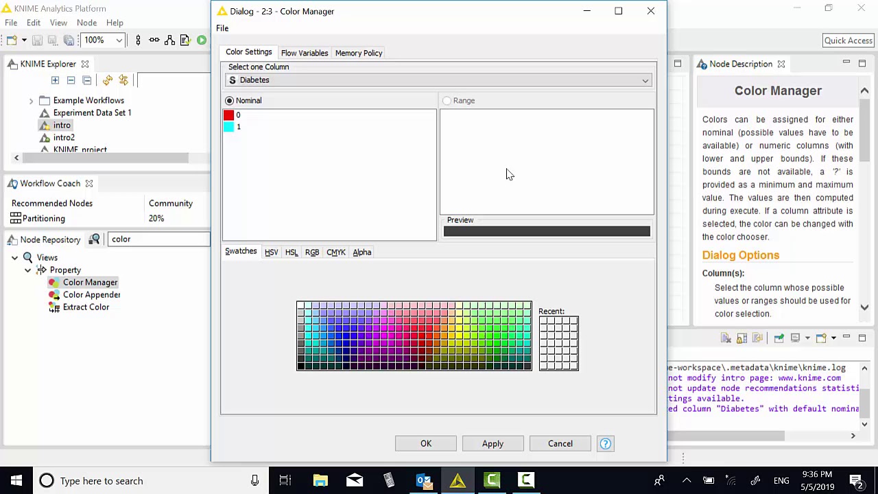 Statistics with KNIME