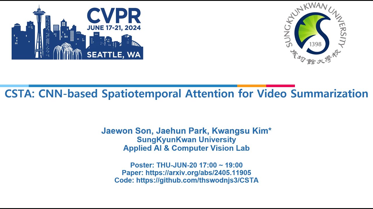 [CVPR 2024]CSTA: CNN based Spatiotemporal Attention for Video Summarization