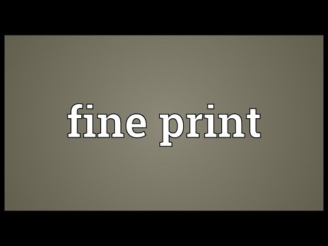 Fine print Meaning