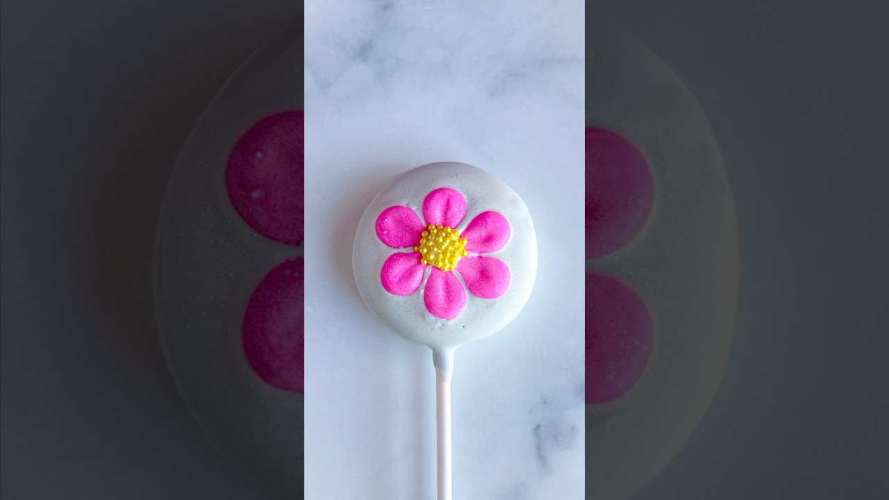 Easy Spring Flower Cookie Pop! #shorts #cookies #flowers #spring