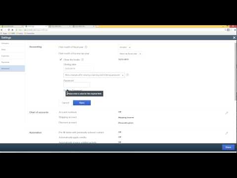 QuickBooks Online Gear Settings: Closing the books feature in QuickBooks Online