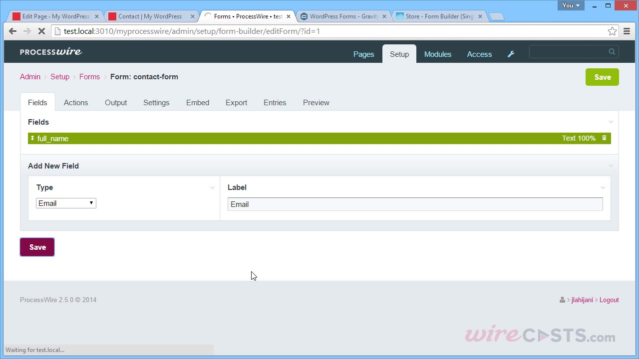 WordPress vs. ProcessWire - Forms