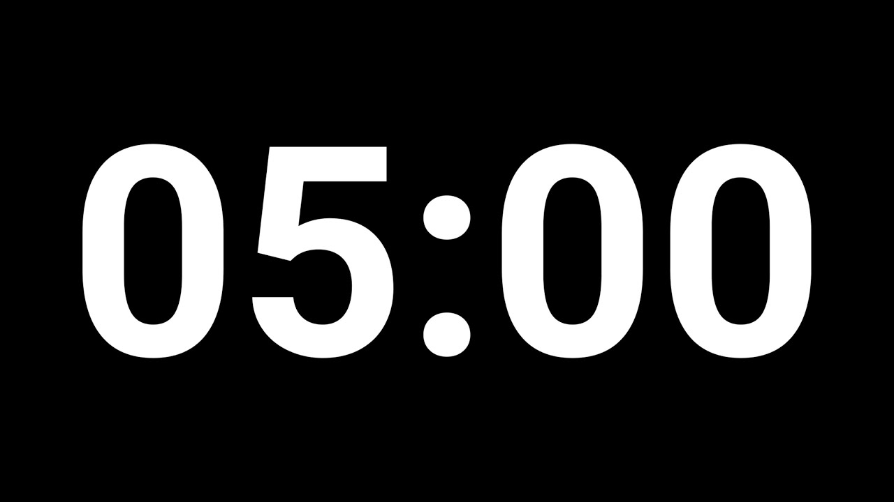 Just 5 Minute Countdown Timer for Slide, Keynote, Powerpoint