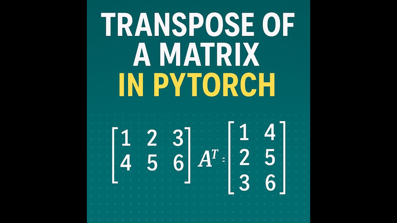 Transpose of a Matrix in Pytorch