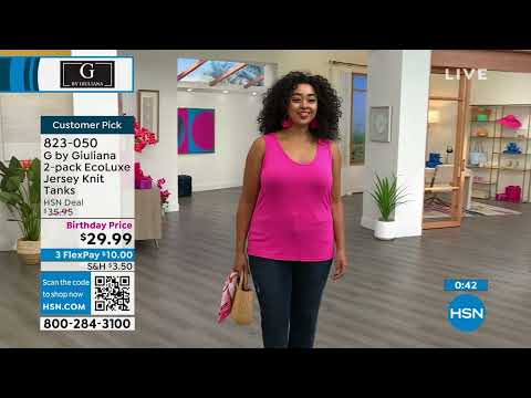 G by Giuliana 2pack EcoLuxe Jersey Knit Tanks