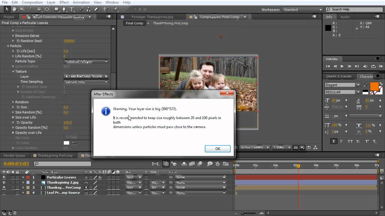 Trapcode Particular: Fall Transition Effect