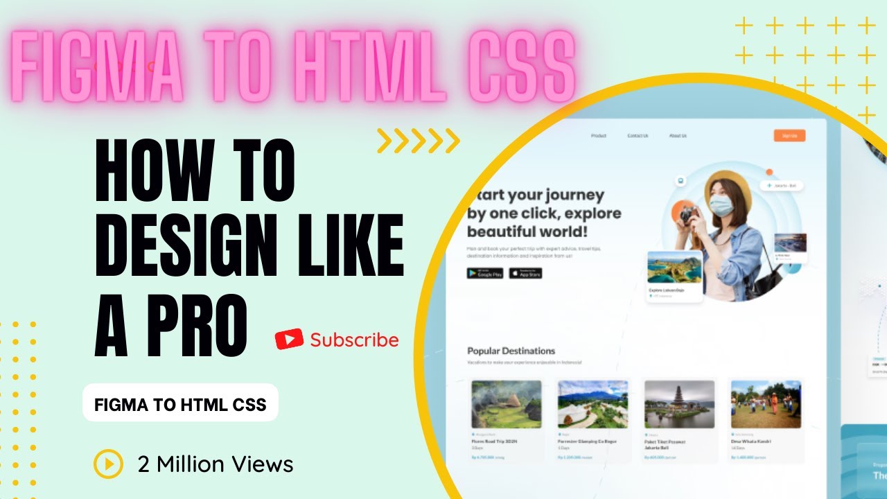 Figma to Html CSS Travel Responsive Web Design (Mobile optimized!)