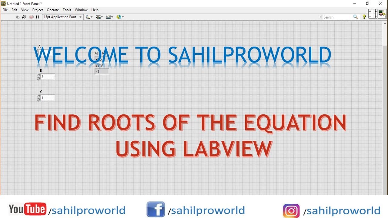 FIND ROOTS OF THE EQUATION | LABVIEW| USING LABVIEW