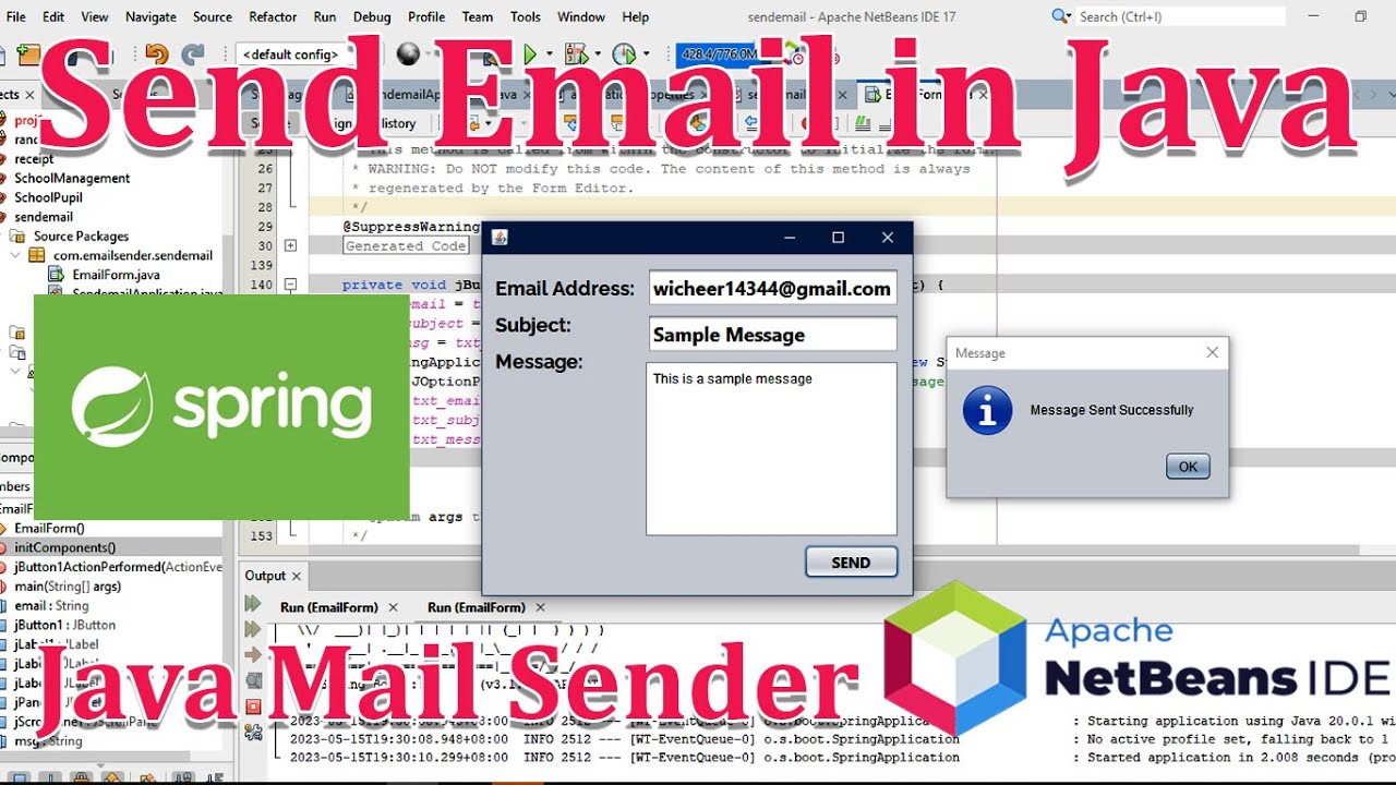 Java Programming # 14 - Send Email in Java - Java Mail Sender - Send Email Java