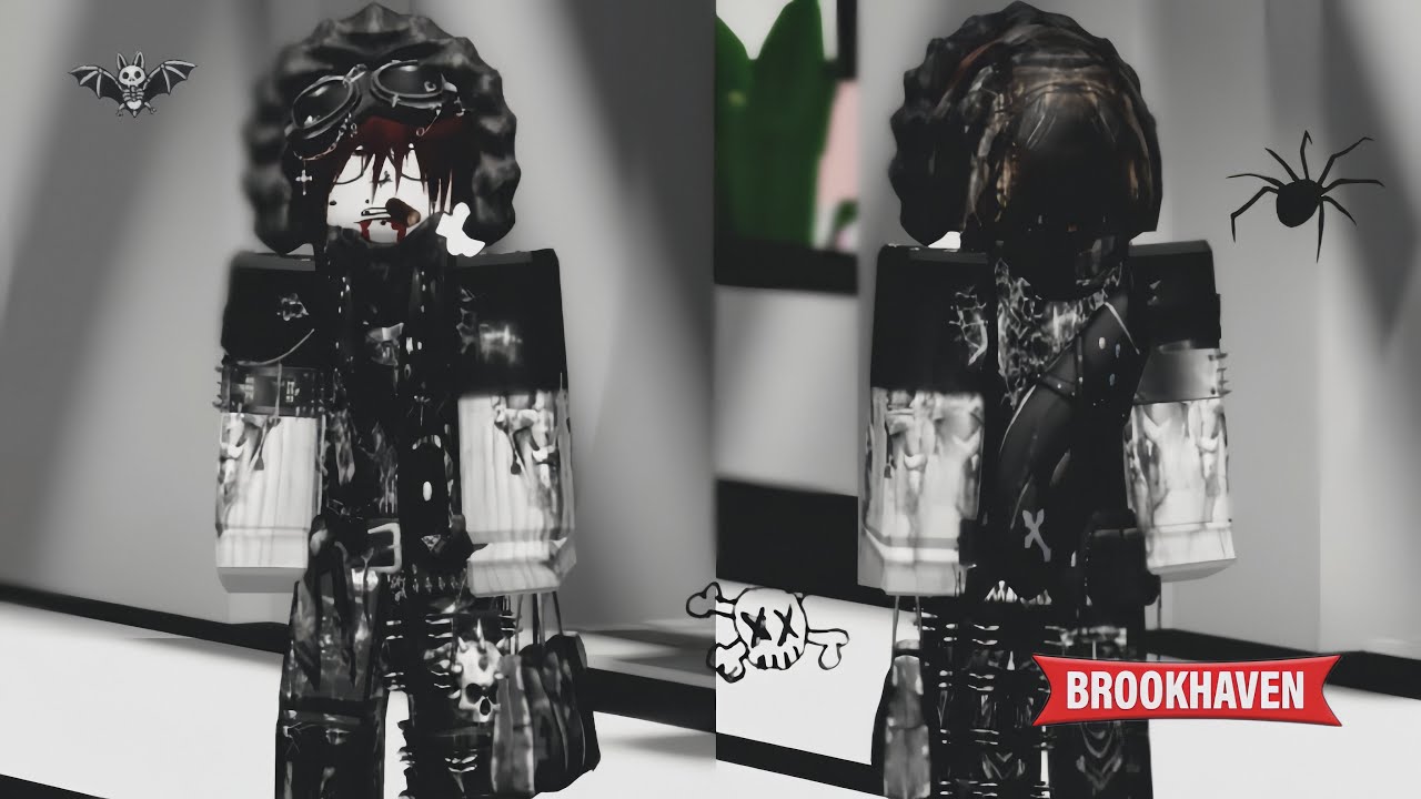 BROOKHAVEN🏡 BLACK EMO AVATAR FOR BOY SIMPLE - BROOKHAVEN OUTFIT EMO HITAM