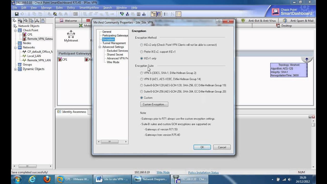 Site to Site VPN Configuration Tutorial - Check Point firewalls