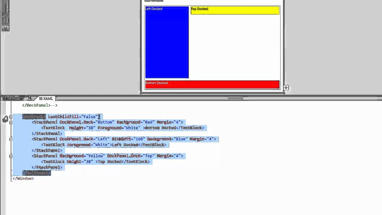 WPF Tutorial 9 - DockPanels