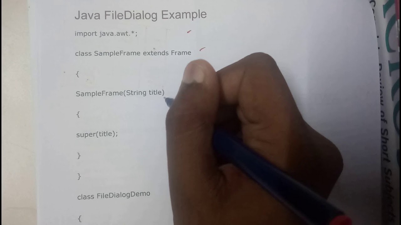 18  java AWT filedialog class