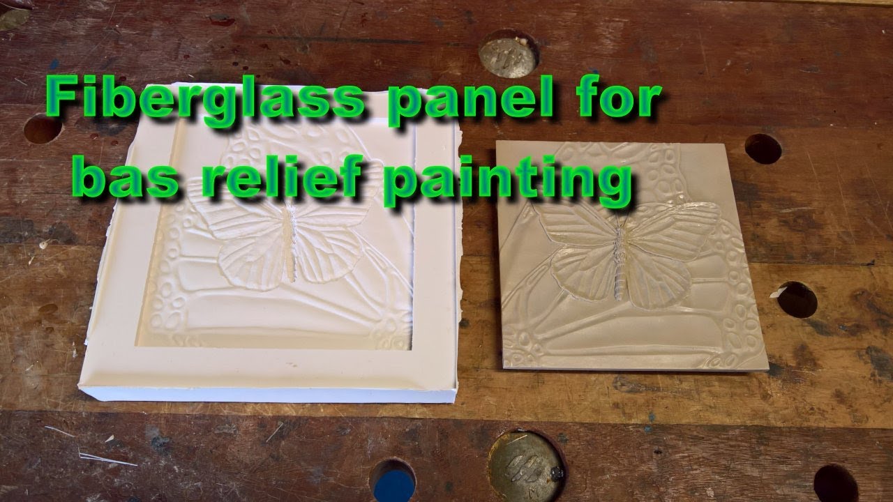 Making a fiberglass panel for bas relief butterfly painting
