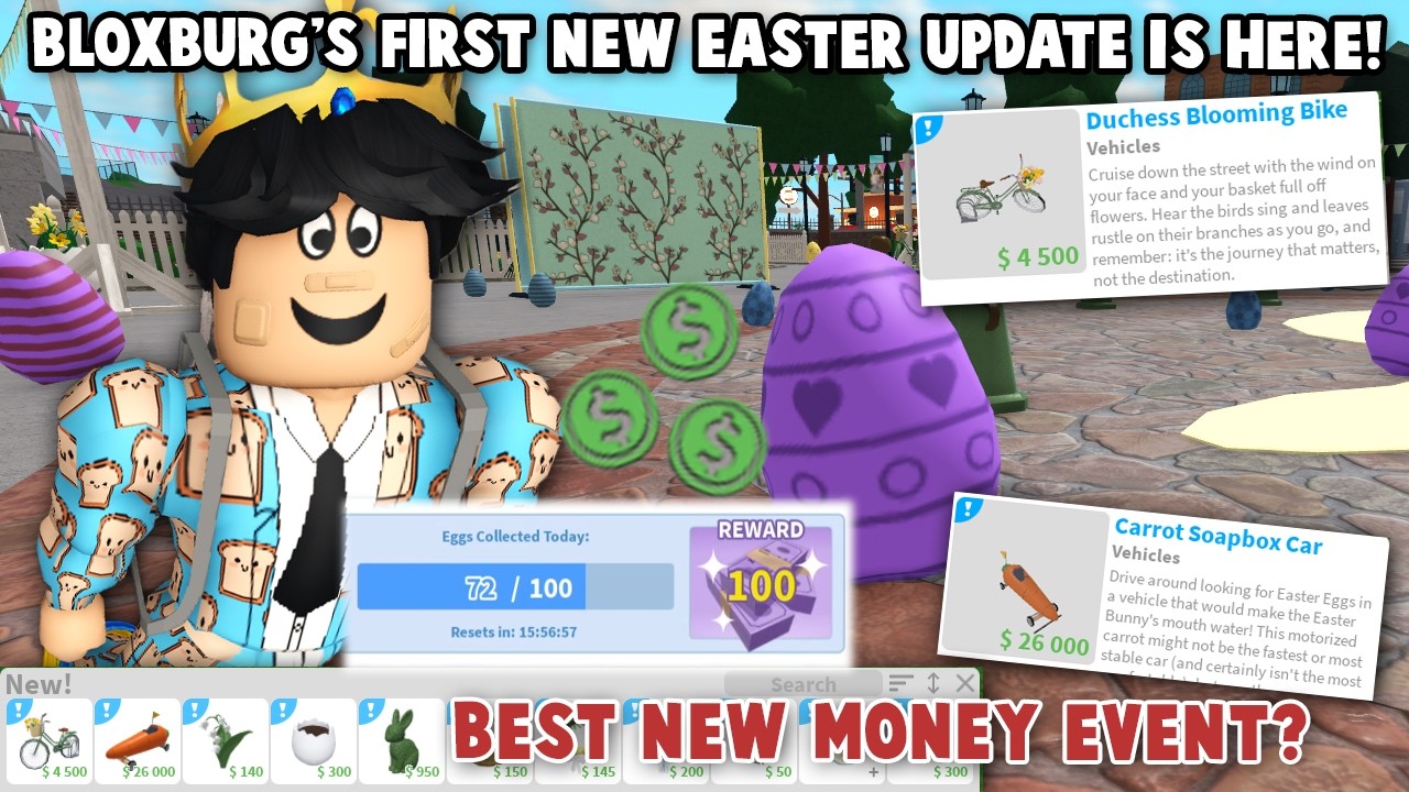BLOXBURG'S NEW EASTER UPDATE IS HERE! BEST MONEY EVENT EVER... NEW ITEMS AND MORE!