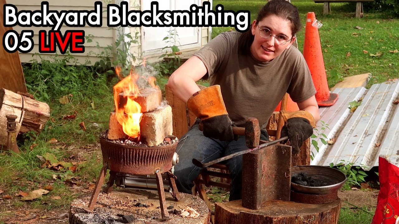 Backyard Blacksmithing 05 LIVE: Optimizing Forge, Behind the Scenes for future video, maybe sword?