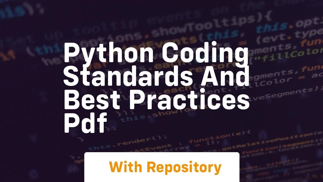 python coding standards and best practices pdf