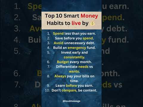 Top 10 Smart Money Habits to live by π° #viralshorts #money #psychology