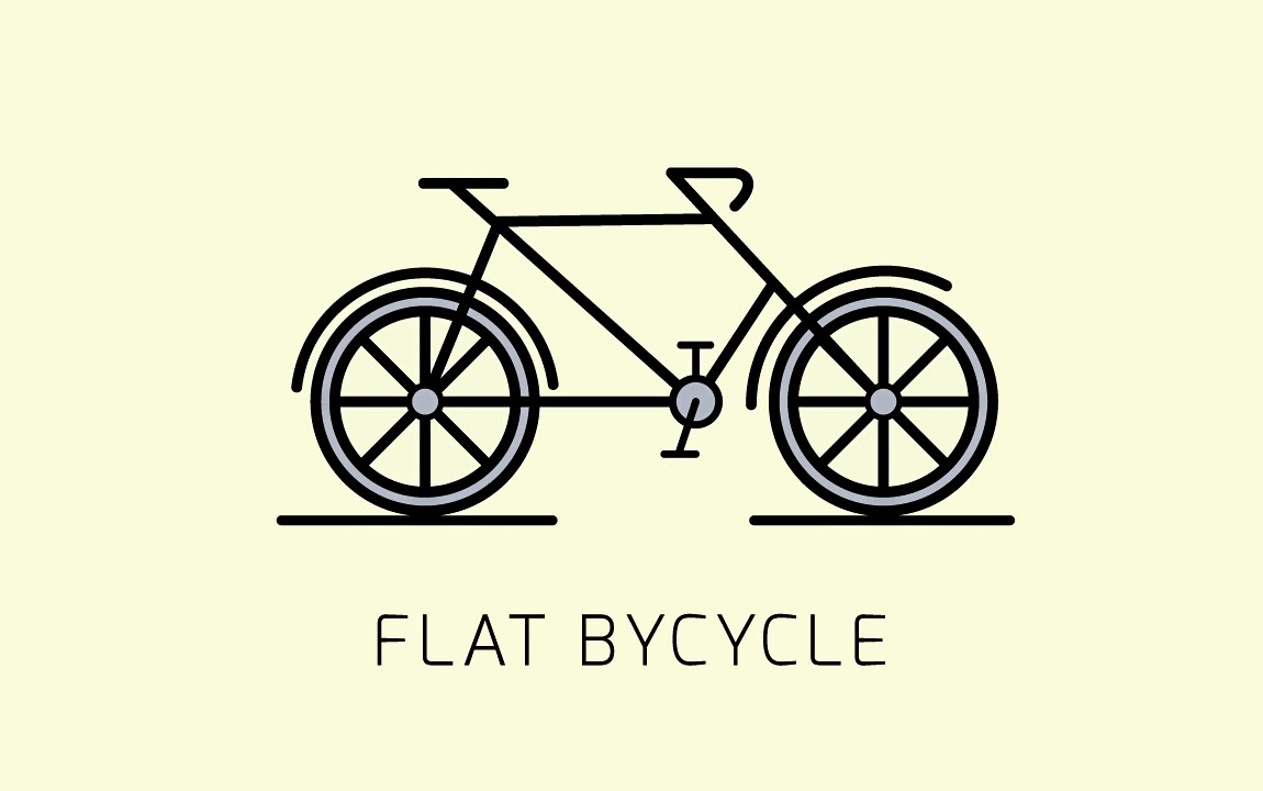 Adobe illustrator | New Tutorial - Flat Design ( BICYCLE )