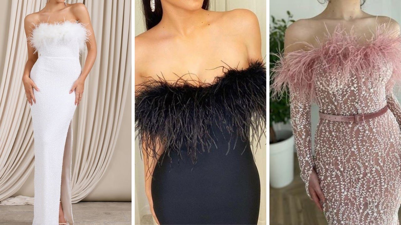 80 Feather Strapless Dresses That Will Make You Feel Like a Queen