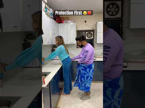 Protection First 😂🙈 #rajatswati #spank #viral #funny #twist #prank #rajatbornstar #youtubeshorts