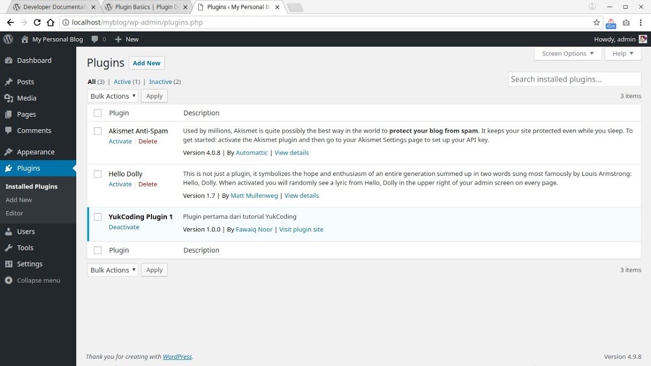 Membuat Plugin Wordpress Pertama dan Implementasinya (2)