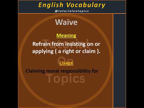 #Waive #english #vocabulary #learnenglish #learnenglishvocabulary #education