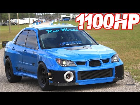 1100-HP Subaru WRX Drag Car Onboard Video - Road & Track