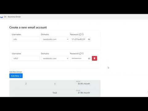Steps to create new email address using the CS - Business Email - Shopify App