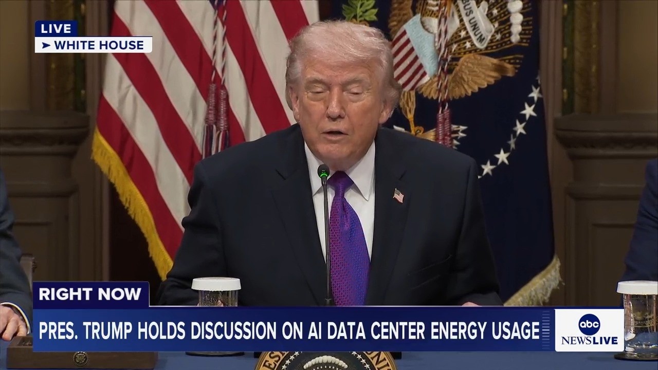 LIVE: President Trump takes part in roundtable on energy usage for AI data centers