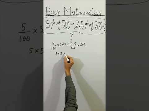 😳 CLEAN BASIC MATHEMATICS 5% of 500÷2.5% of 200=? #Shorts