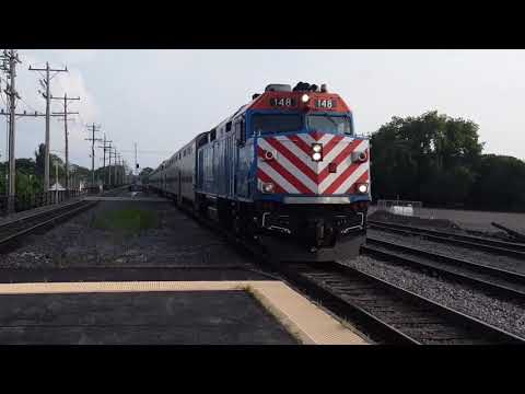 Kenosha, WI . Metra trains, and a permanent visitor from the West (ex Surfliner F59 #74)