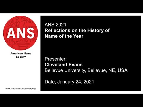 Reflections on the History of Name of the Year by Cleveland Evans