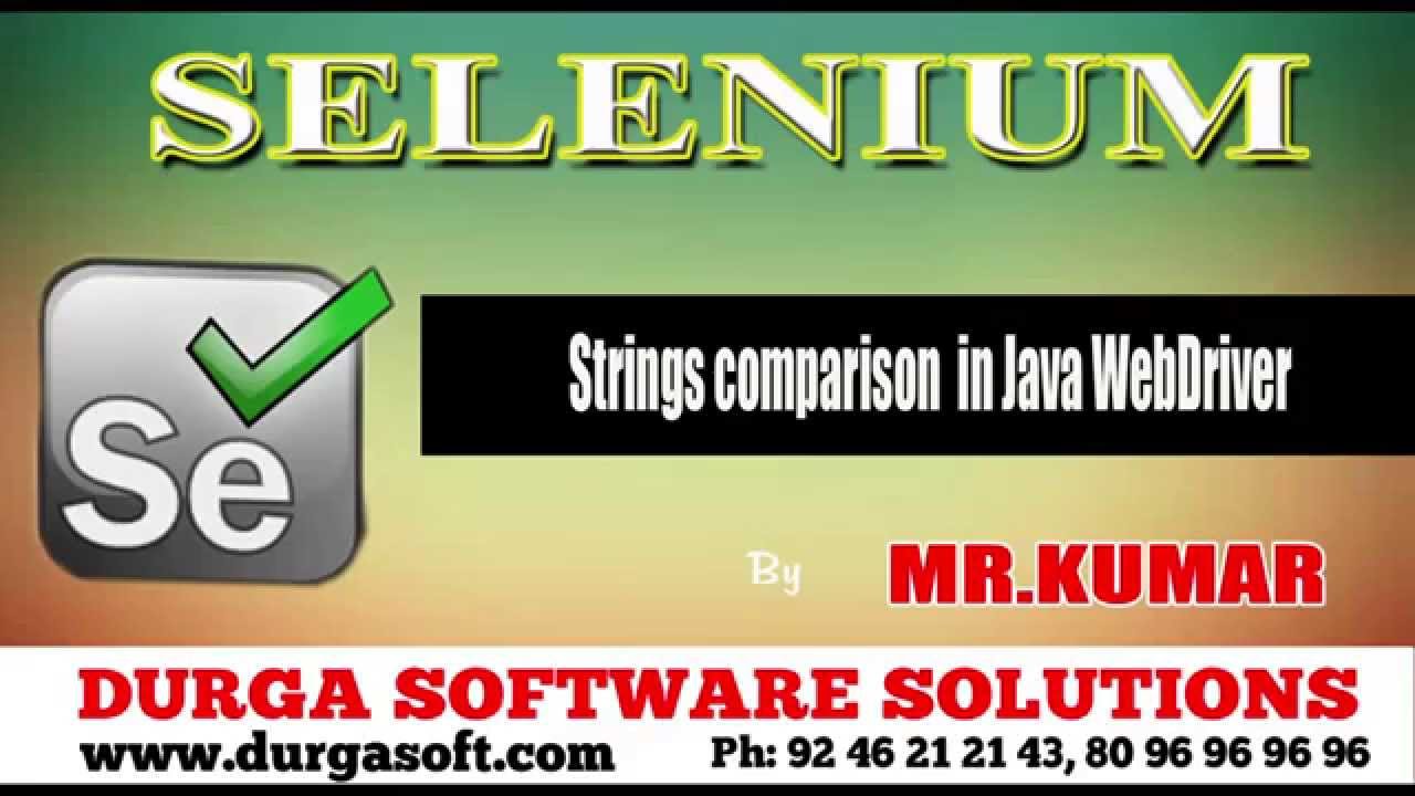 Selenium || String comparison in JavaWebDriver