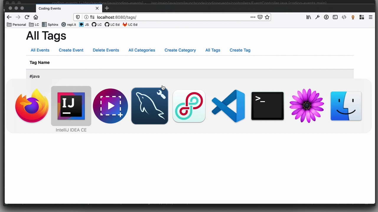 Java Coding Events 6.2 Persistent Tags