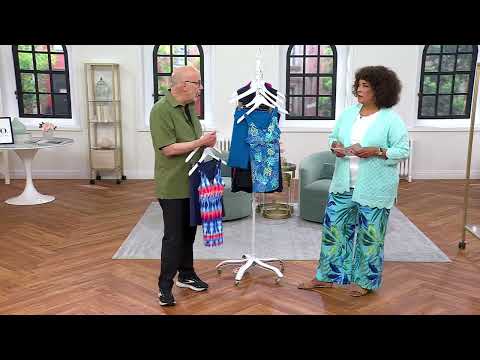 Denim & Co. Beach Criss Cross Front Tankini with Swim Short on QVC