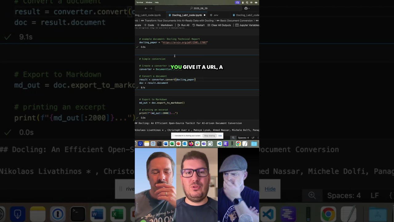 Docling document converter code with Michele