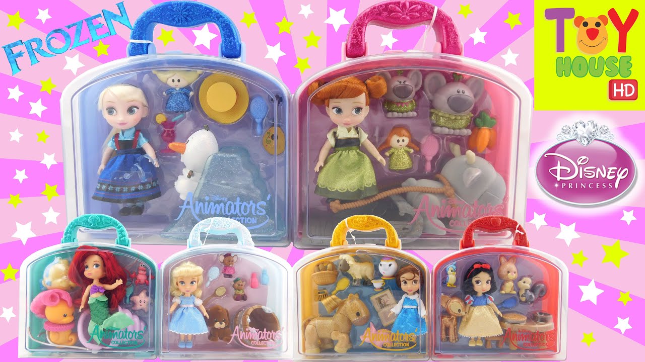 Disney Animators' Collection Mini Doll Play Sets! ELSA, ANNA, ARIEL, CINDERELLA, SNOW WHITE, BELLE