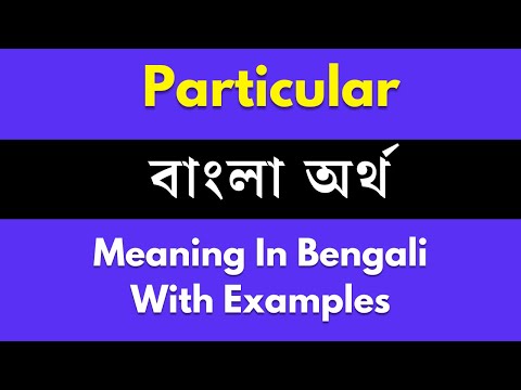 Particular Meaning In Bengali/Particular শব্দের বাংলা ভাষায় অর্থ অথবা মানে কি