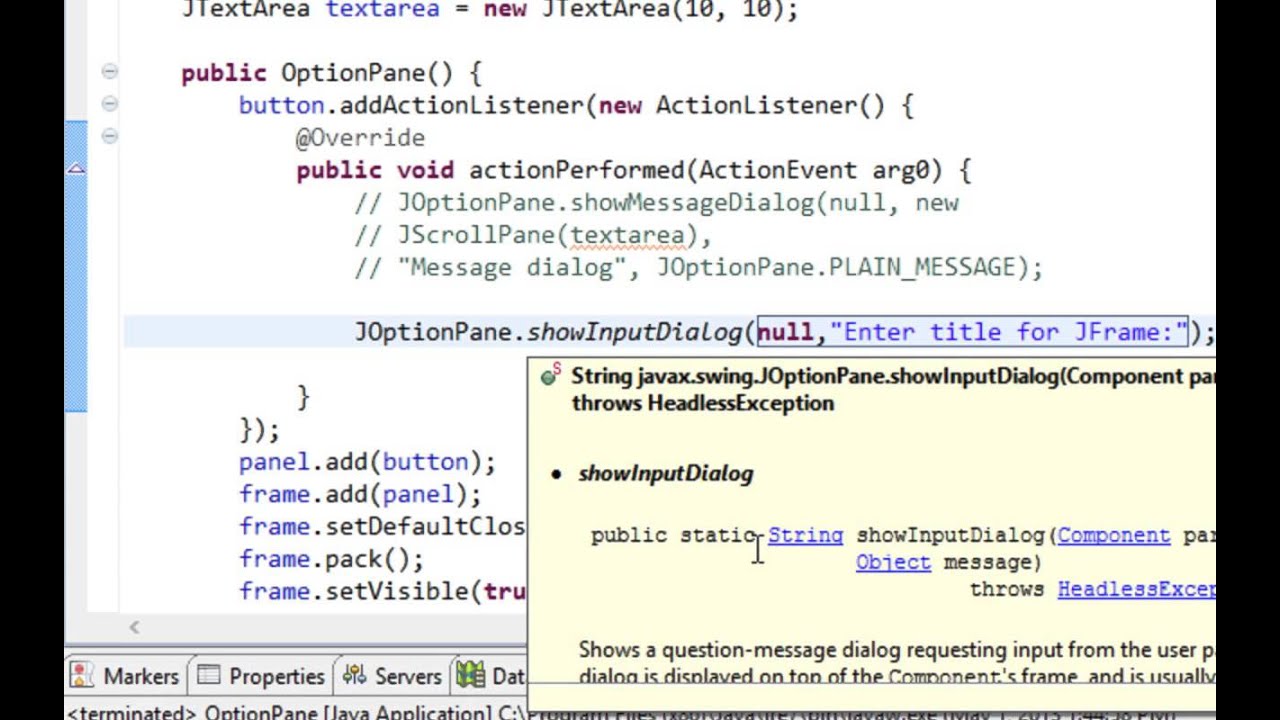 Java swing GUI tutorial #22: JOptionPane