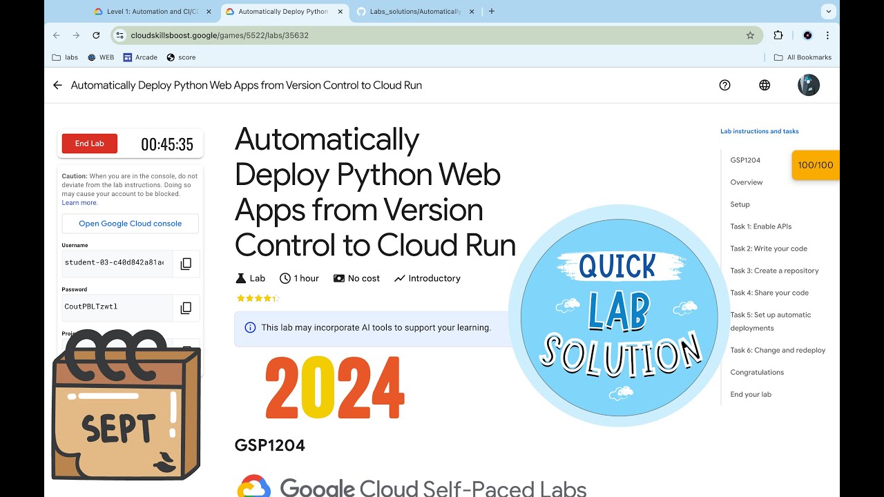 Automatically Deploy Python Web Apps from Version Control to Cloud Run | #qwiklabs | #GSP1204