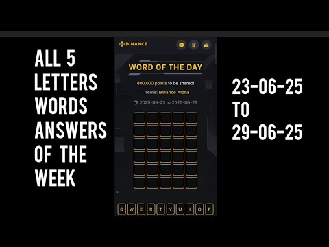 Binance Word of the Day Answer| Binance 5 Letters Word Today| All 5 Letters Words Today 26-06-2025