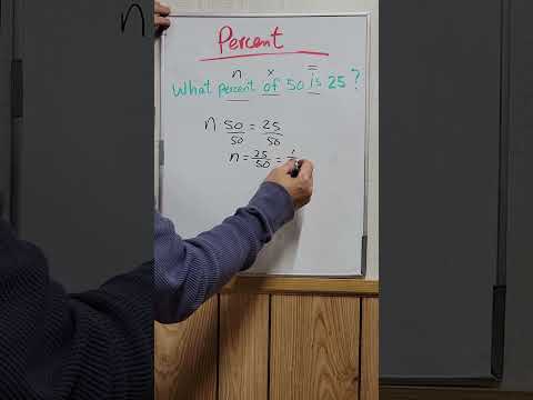 What Percent Of 50 Is 25? #shorts #percentage #percentageshorttrick #math #mathematic